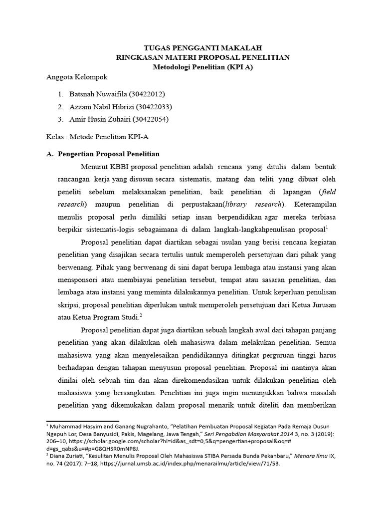Metode Penelitian dalam Proposal Akademik | PDF | Karier & Perkembangan