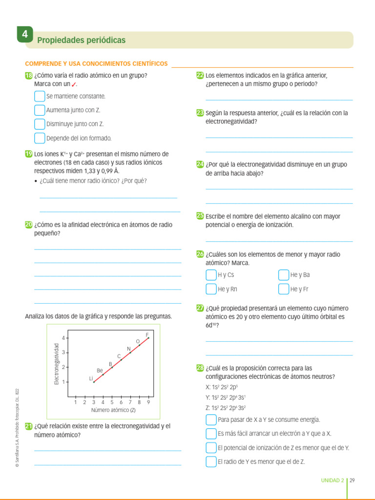Actividad 04 - Propiedades Periódicas | PDF | Configuración electronica ...