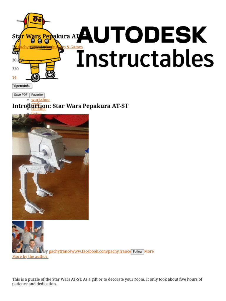 Star Wars Pepakura AT-ST - 10 Steps (With Pictures) - Instructables | PDF