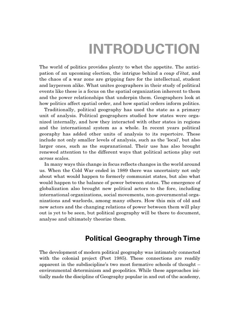 Political Geography: Evolution and Theories | PDF | World Systems ...