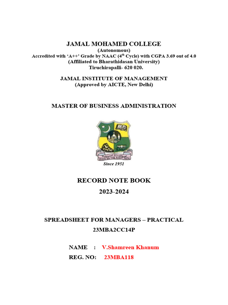 FRONT PAGE PRACTICAL | PDF | Spreadsheet | Computing