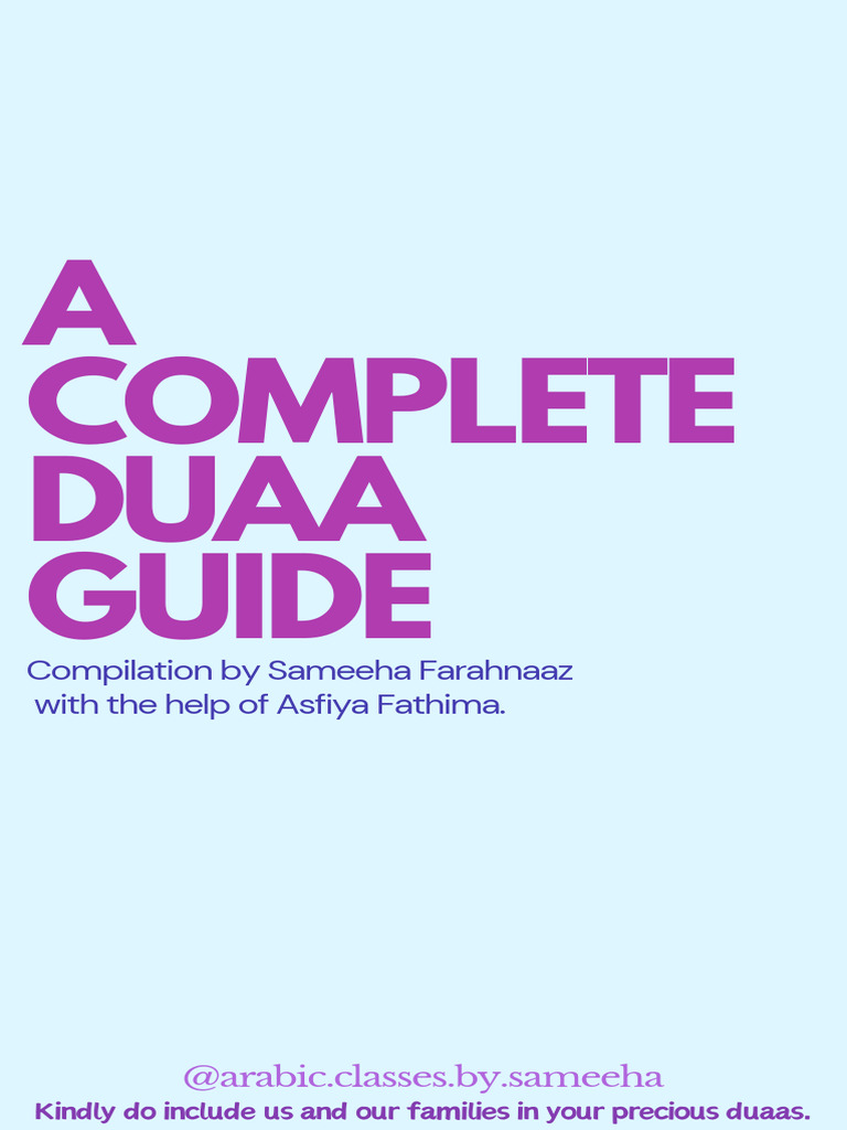 Essential Duaa Guide and Structure | PDF | Muhammad | Religious Belief ...