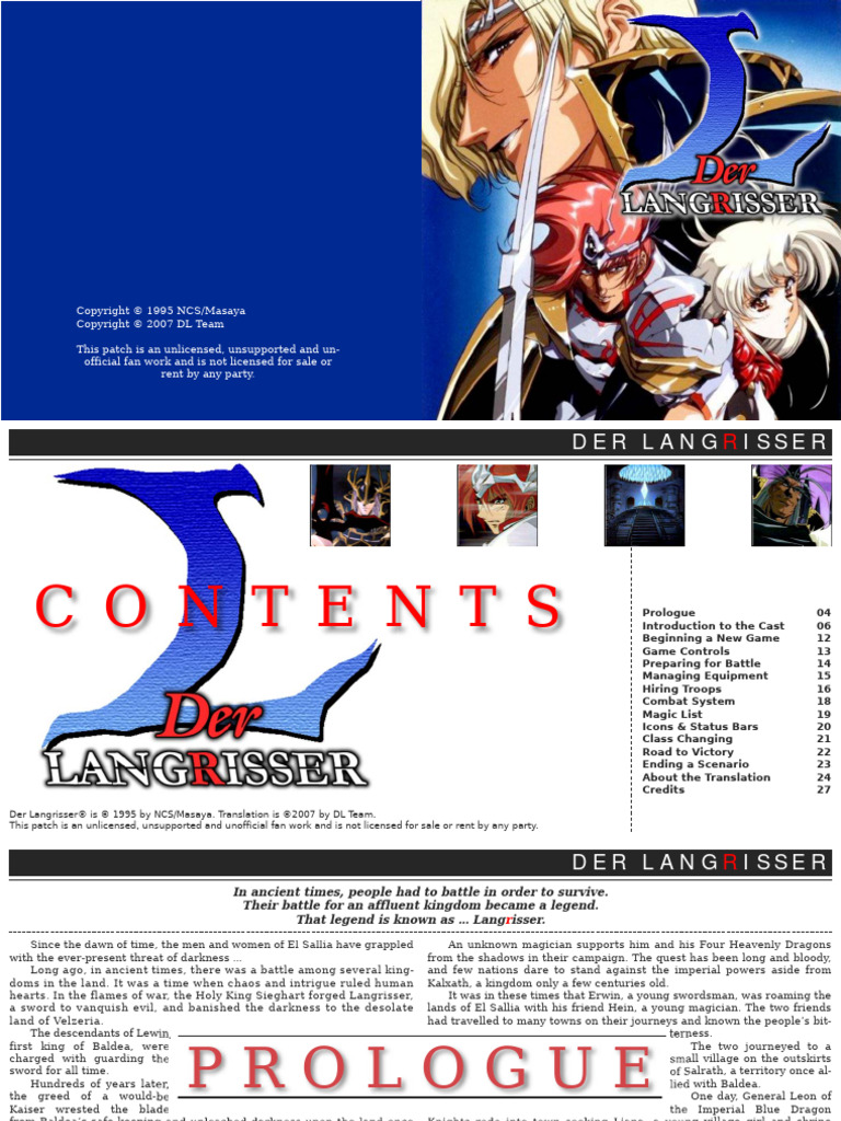 Der Langrisser ( T ) | PDF | Magician (Fantasy) | Menu (Computing)