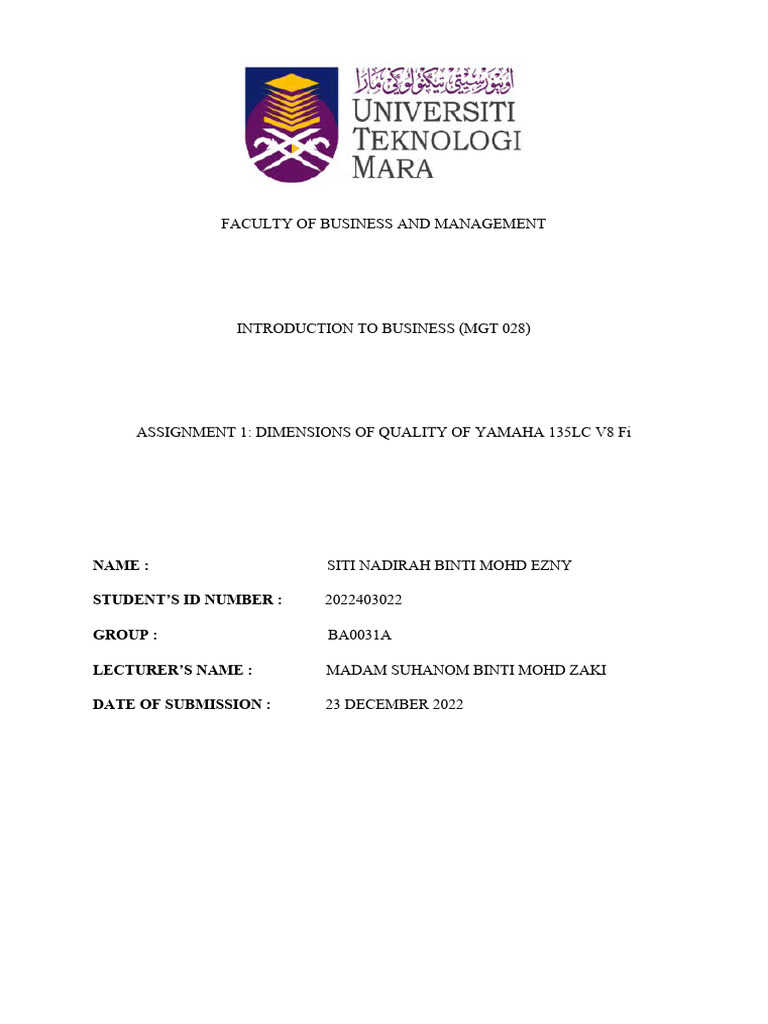 Individual Assignment (MGT 028) | PDF | Motorcycle | Engines