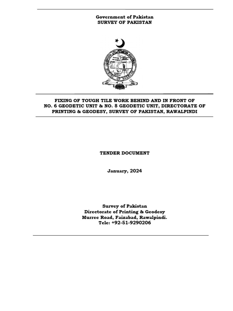 TENDER | PDF | Specification (Technical Standard) | Geodesy