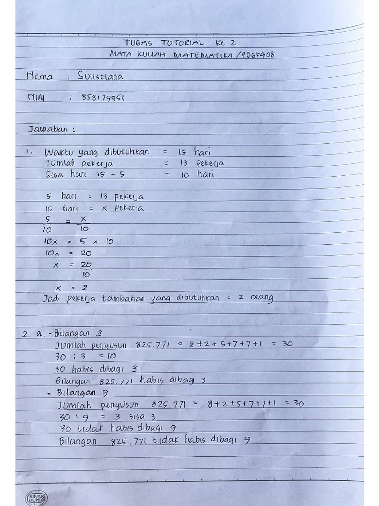 TT 2 MATEMATIKA | PDF