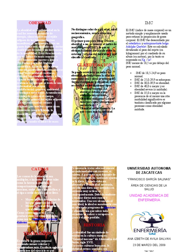 Obesidad Triptico | Descargar gratis PDF | Obesidad | Índice de masa ... Obesidad Triptico | Descargar gratis PDF | Obesidad | Índice de masa ...