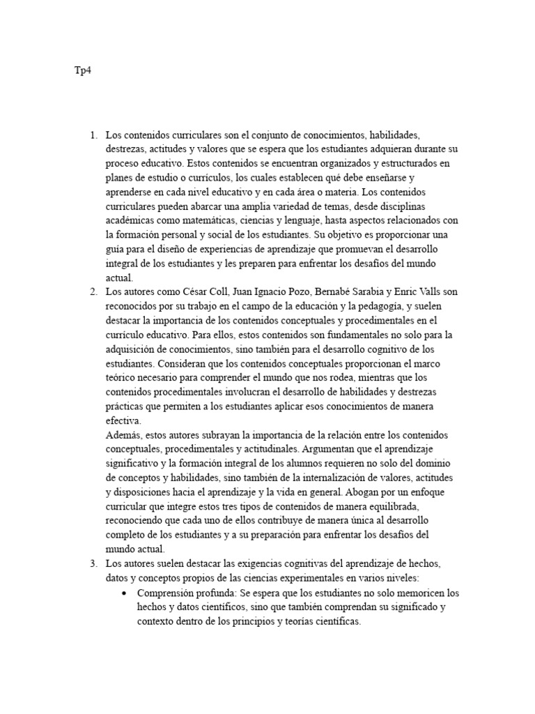 TP 4 | PDF | Plan de estudios | Aprendizaje