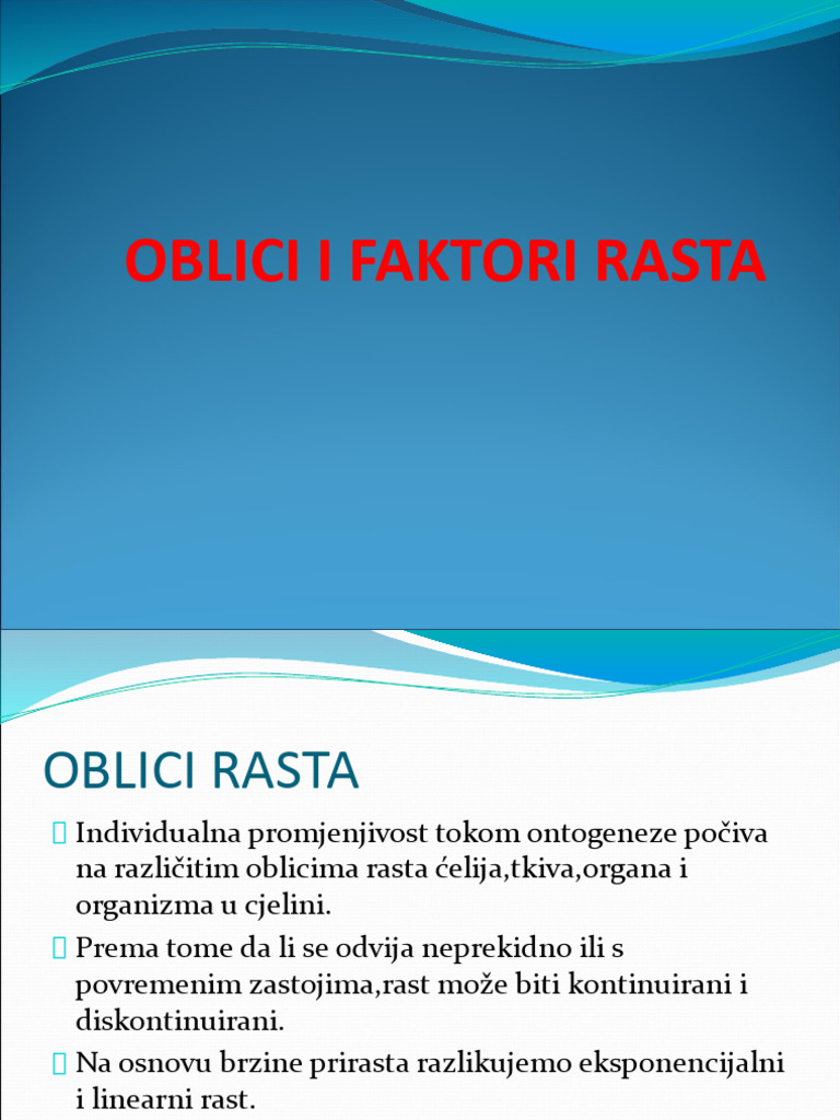 Oblici I Faktori Rasta | PDF