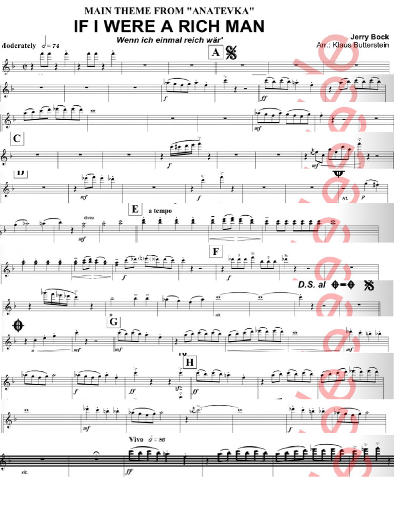 Konservatorium - 22-23 - Stücke Privat - If I Were A Rich Man | PDF