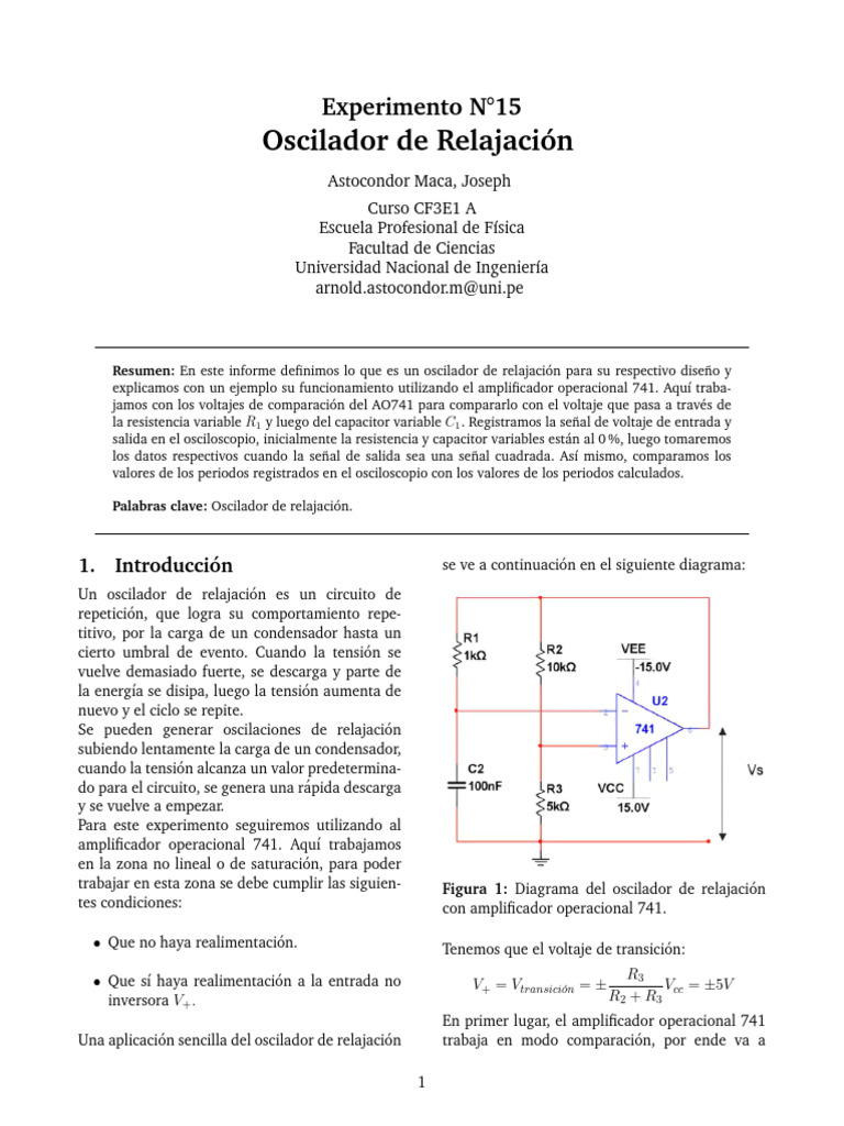 CEA Exp15 | PDF | Amplificador operacional | Condensador
