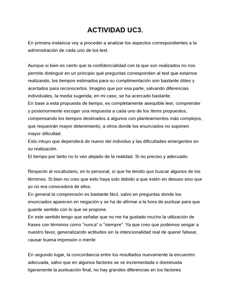 Actividad UC3. | PDF | Cognición