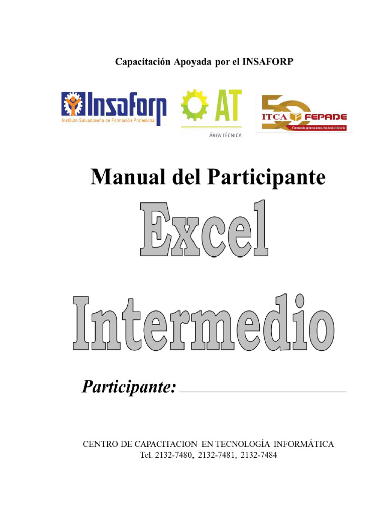 Manual de Excel Intermedio 2016 | PDF | Microsoft Excel | Hoja de cálculo