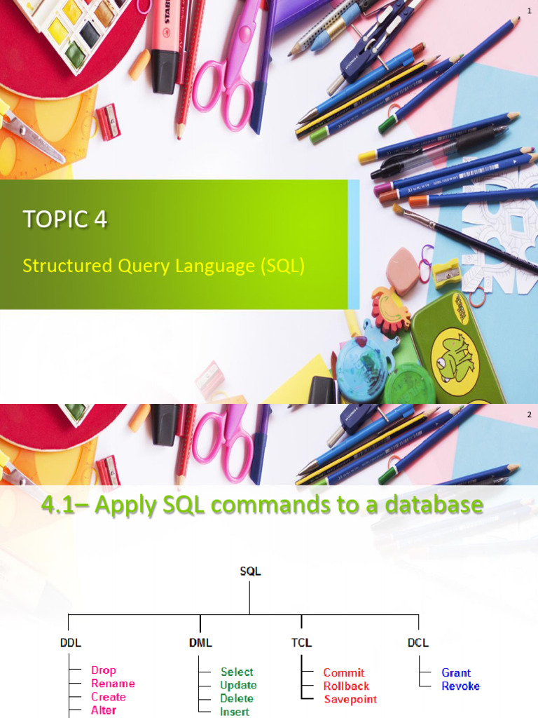 Chapter 4 Structured Query Language SQL Pt.1 PDF | PDF | Sql | Data Type