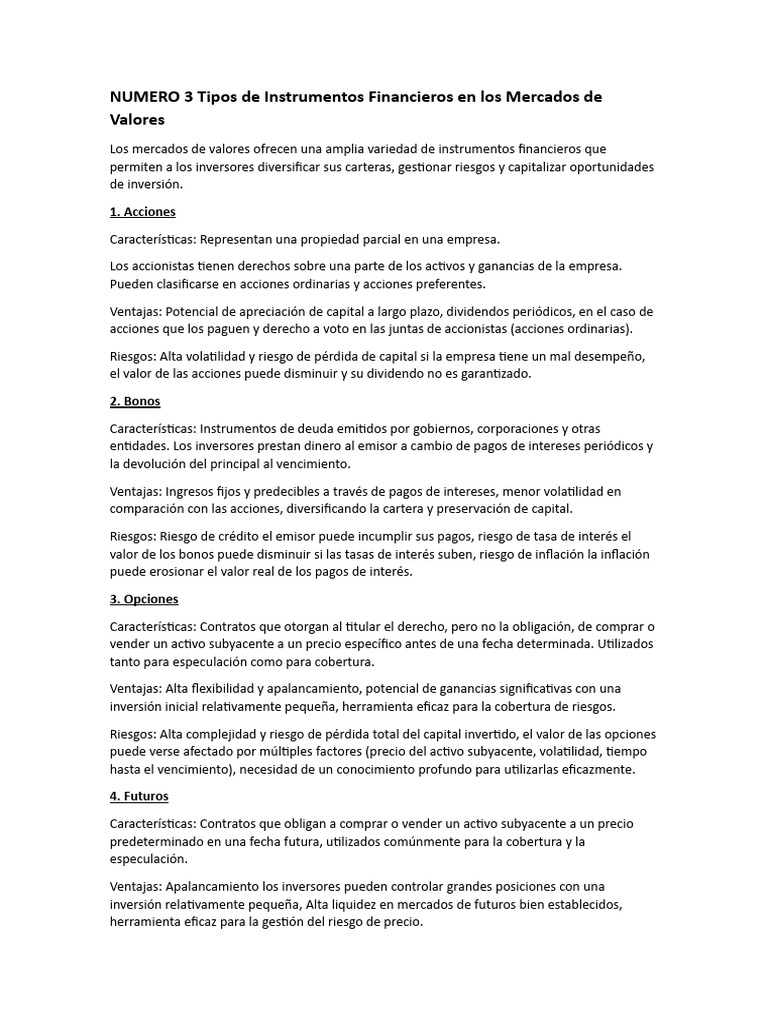 Guía de Instrumentos Financieros | PDF | Compartir (Finanzas) | Opción ...