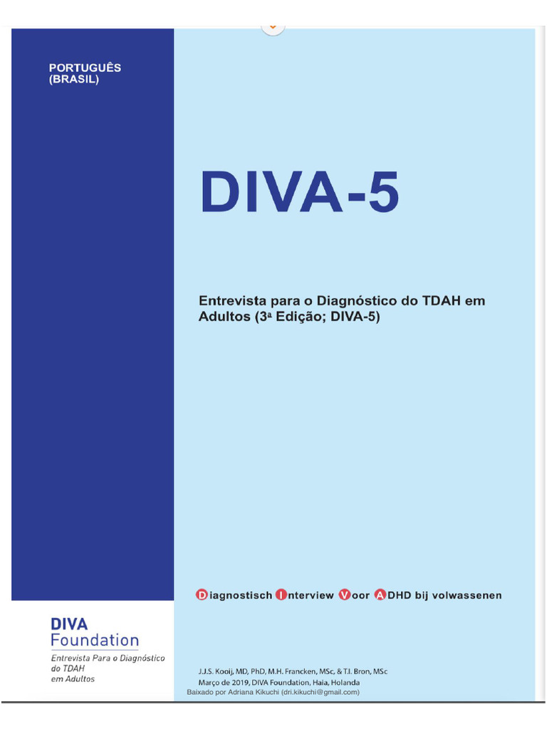 Diva 5 Tdah Adulto Pt Br | Download grátis PDF | Transtorno de déficit ...