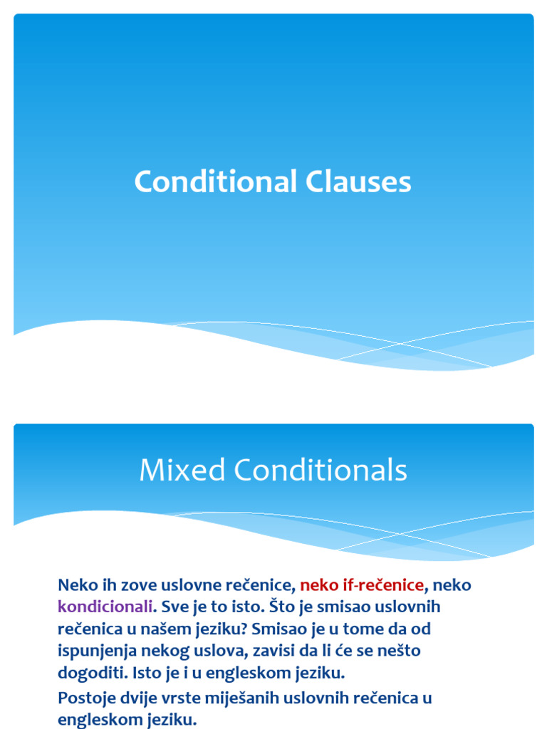 Conditional Clauses | PDF | Verb | Syntax