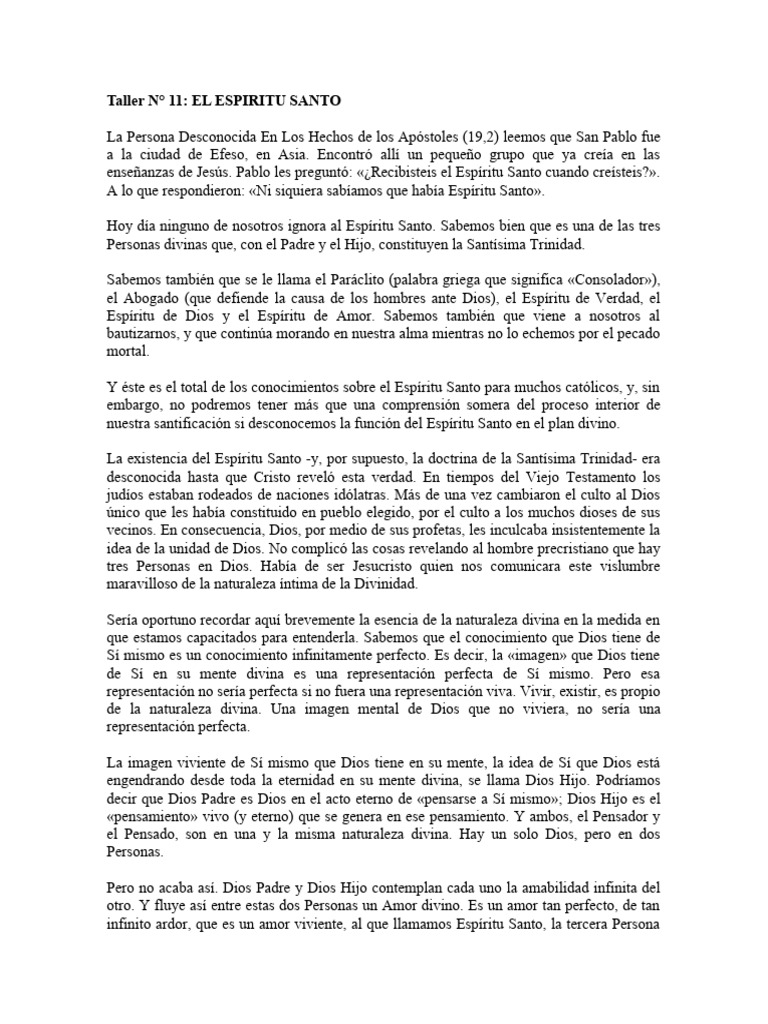 El Espiritu Santo | PDF | espíritu Santo | Gracia divina