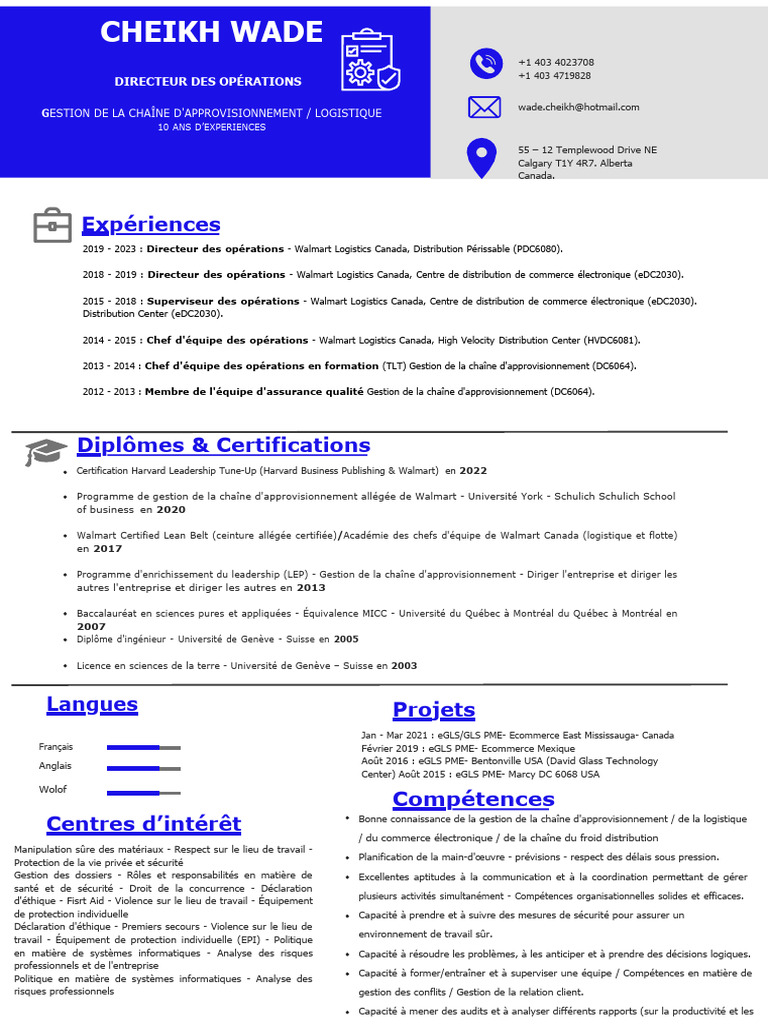 Expert Logistique et Supply Chain avec 10 Ans d'Expérience | PDF | Sécurité | Walmart