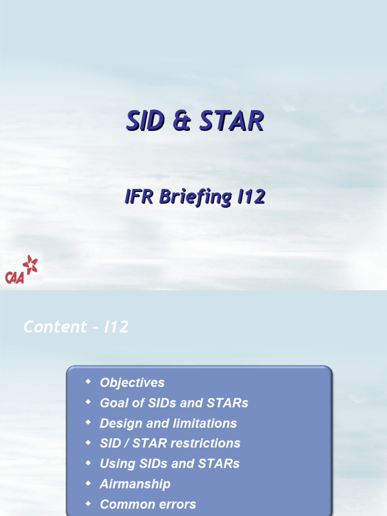 I12 - Sid & Star | PDF | Instrument Flight Rules | Aviation