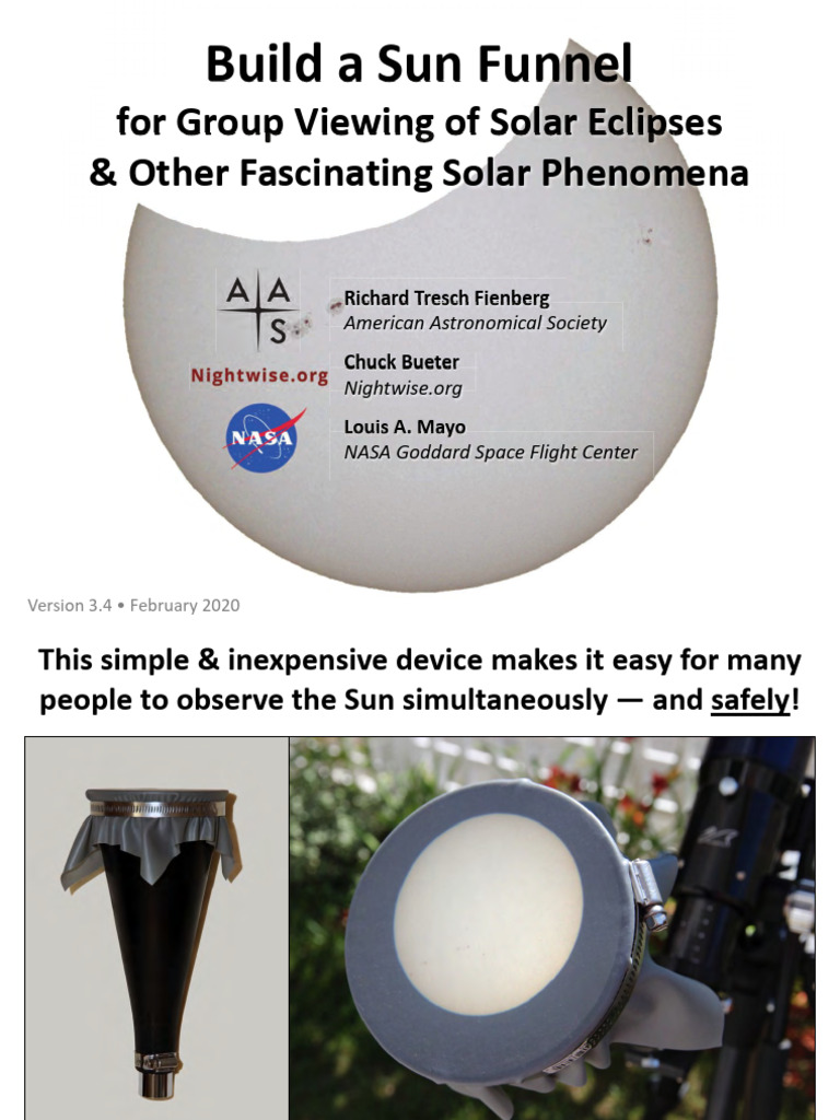 Build A Sun Funnel v3.4 | PDF | Solar Eclipse | Bodies Of The Solar System