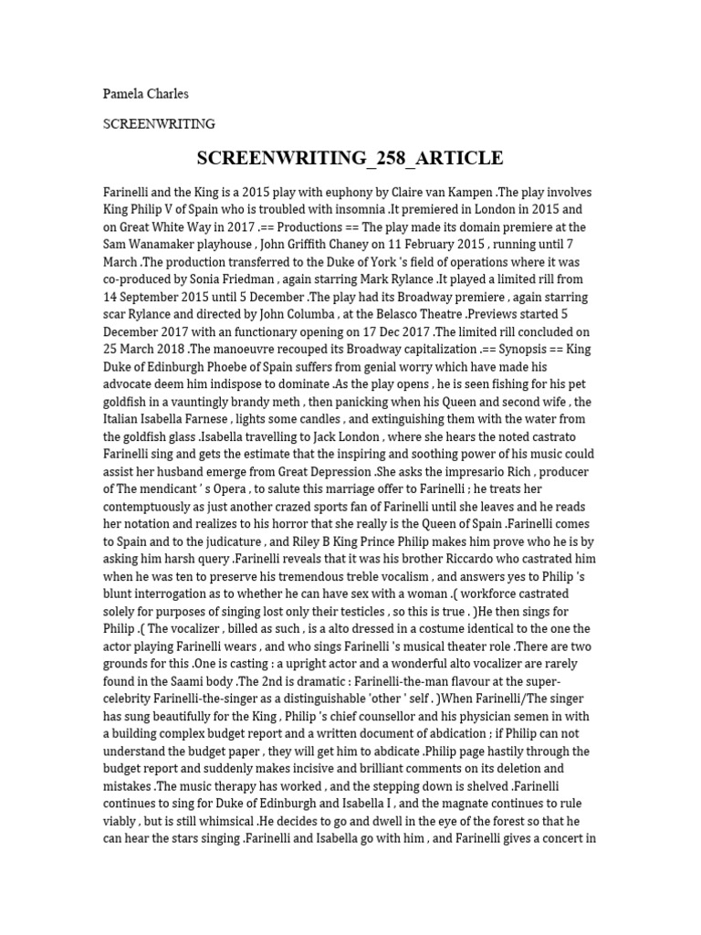 Screenwriting 258 Article | PDF