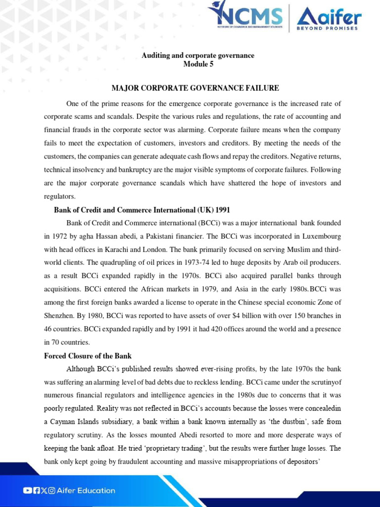 6th SEM BCOM AUDITING MATERIAL | PDF | Corporate Governance | Banks