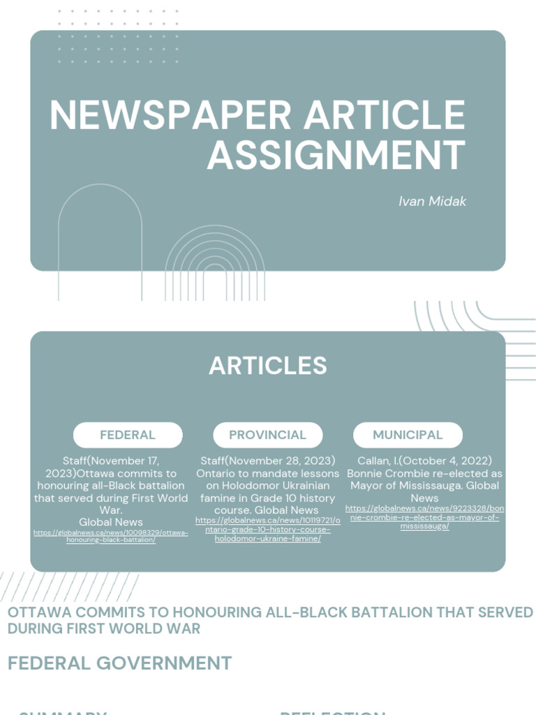 Newspaper Article Assignment | PDF | Politics | Social Science