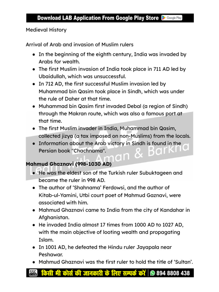 Medieval Indian Invasions | PDF | History | Religion & Spirituality
