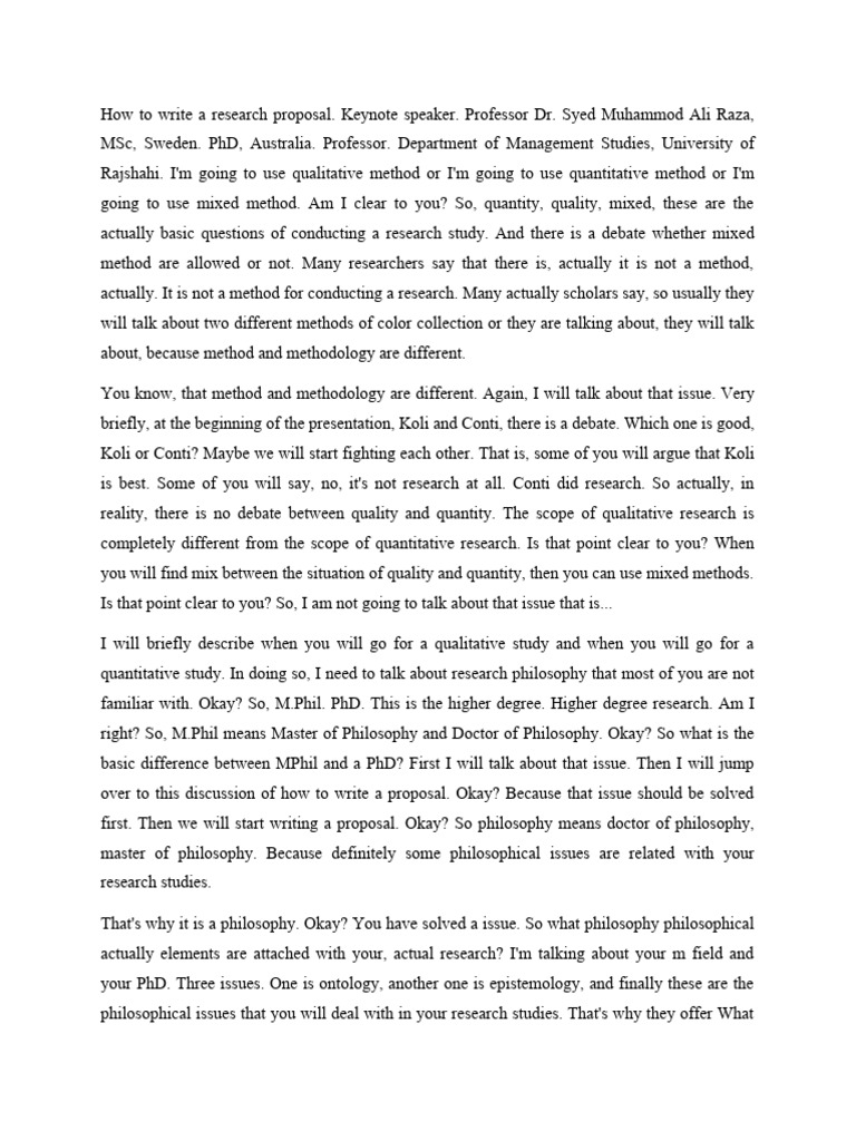 How to Write a Research Proposal 2 | PDF | Methodology | Positivism