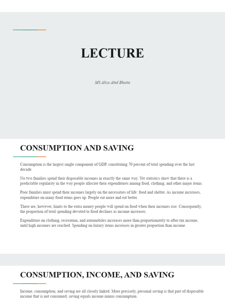 LECTURE 07042023 123126am | PDF | Consumption (Economics) | Income