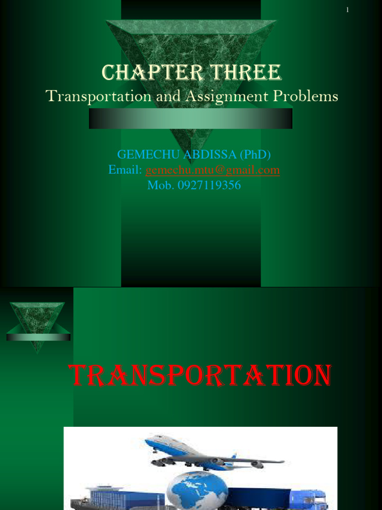 OR CH -3 TRANSPORTATION | Download Free PDF | Mathematical Optimization | Algorithms