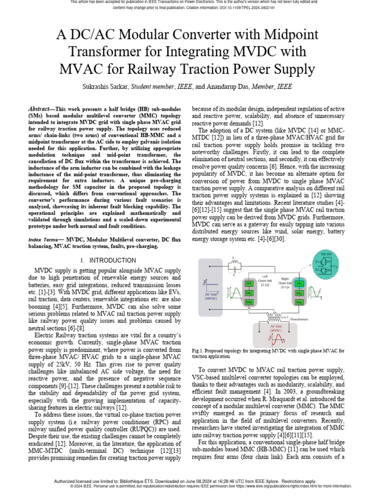 2-A DC AC Modular Converter With Midpoint Transformer For Integrating ...