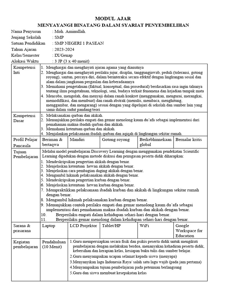 Modul Ajar BAB 11 PAI | PDF