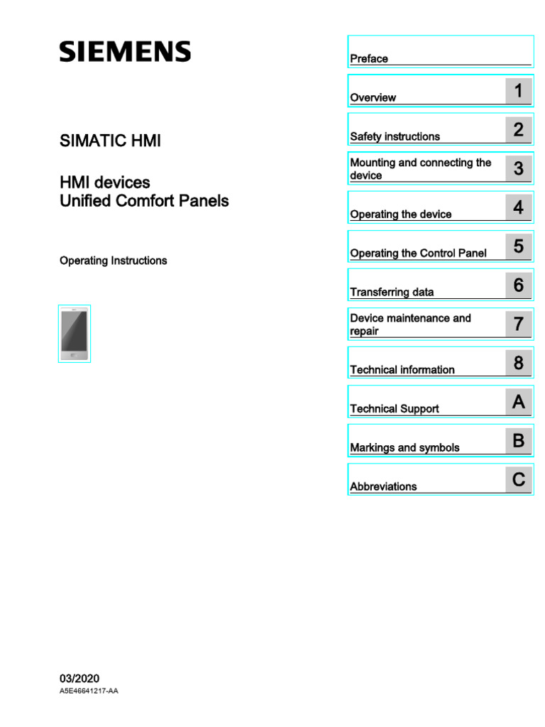 Hmi Unified Comfort Panels Operating Instructions EnUS en-US | PDF ...