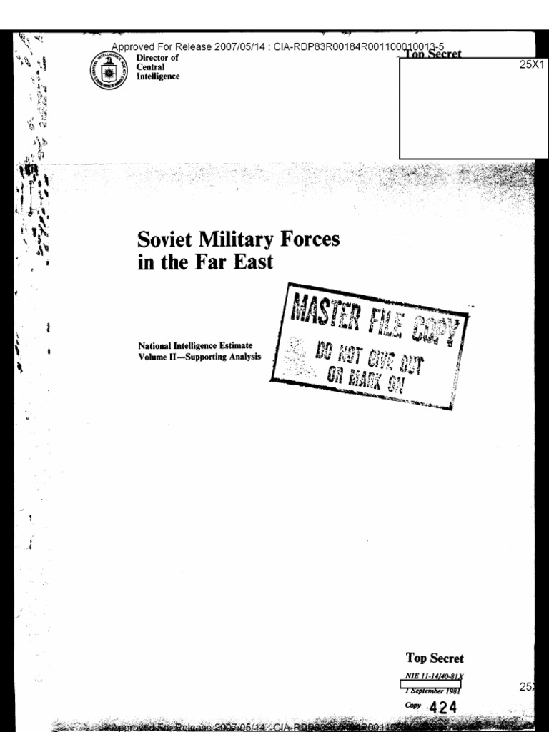 CIA-Soviet Military Forces in The Far East 01 SEP 1981 | PDF