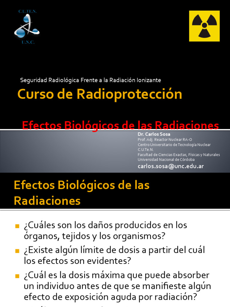 Seguridad Radiol-gica 4 - Efectos Biol-gicos de las Radiaciones.pptx | Descargar gratis PDF ...