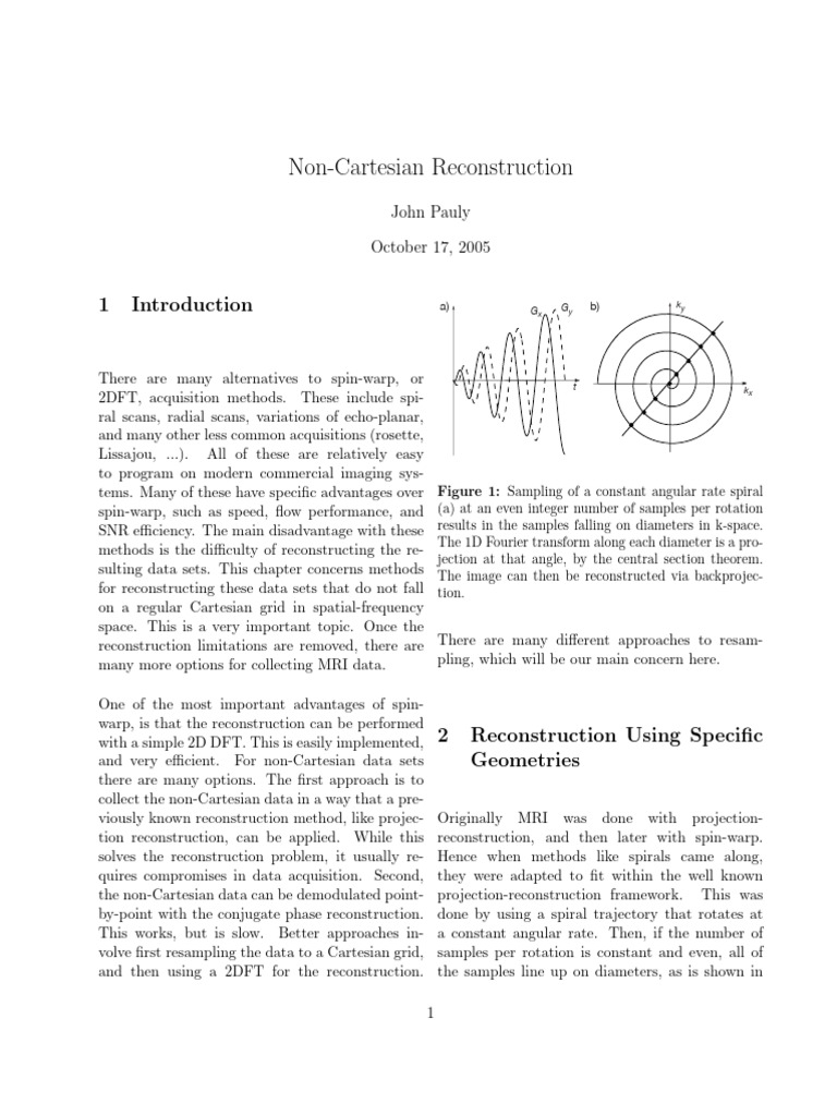 Pauly - Non-Cartesian Reconstruction | PDF | Convolution | Fast Fourier ...