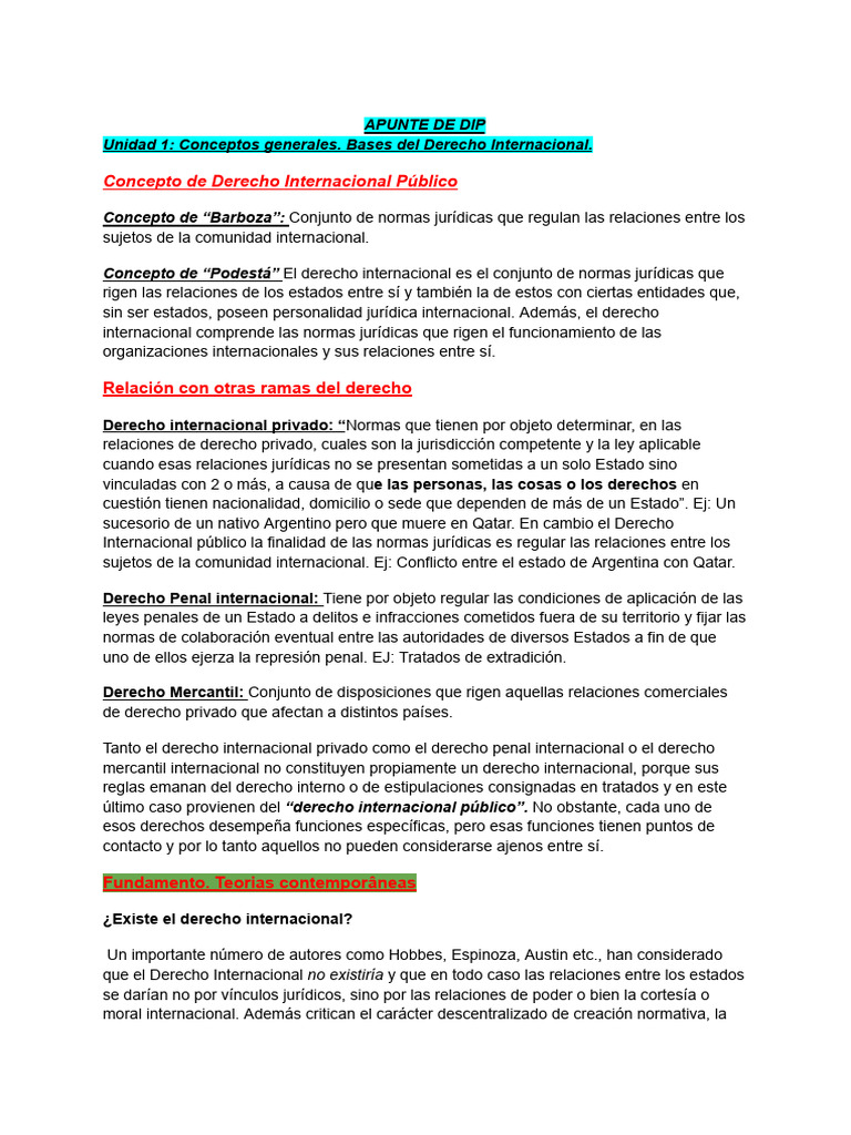 Apunte de Dip 2023 | PDF | Ley internacional | Edades medias