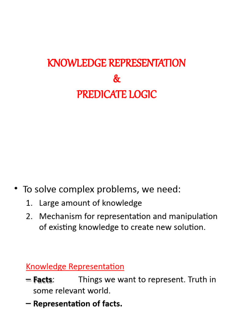 Knowledge representation | PDF | Logic | Knowledge Representation And Reasoning