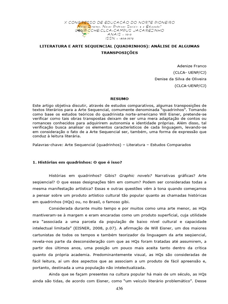 Artigo Quadrinhos, Memória e Realidade Textual Adenize Franco | PDF | Quadrinhos | Contos