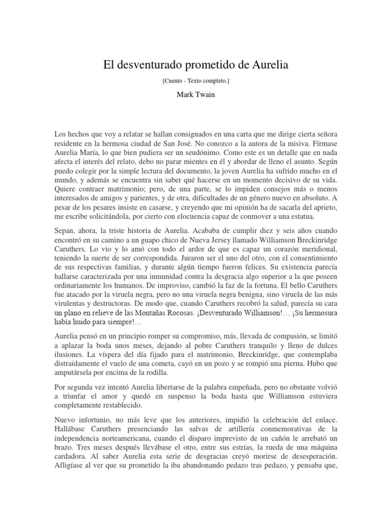El Desventurado Prometido de Aurelia | PDF