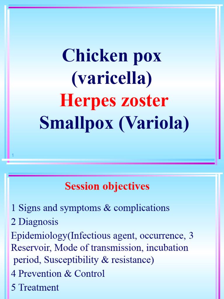 Lecture - Chicken Pox | PDF | Smallpox | Virology