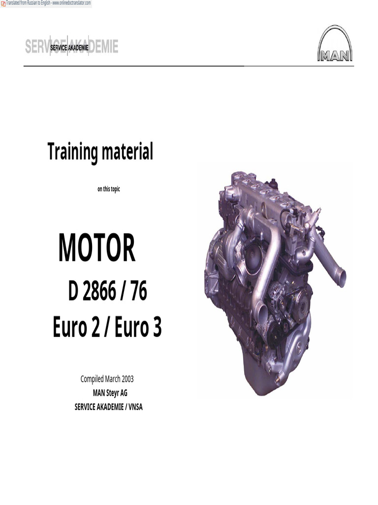 MAN D2866 Engine Technical Manual | PDF | Exhaust Gas | Piston