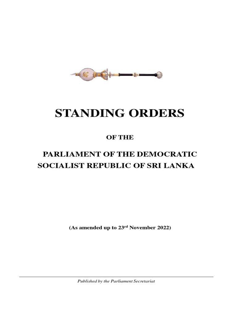 standing-orders-en | Download Free PDF | Committee | Quorum