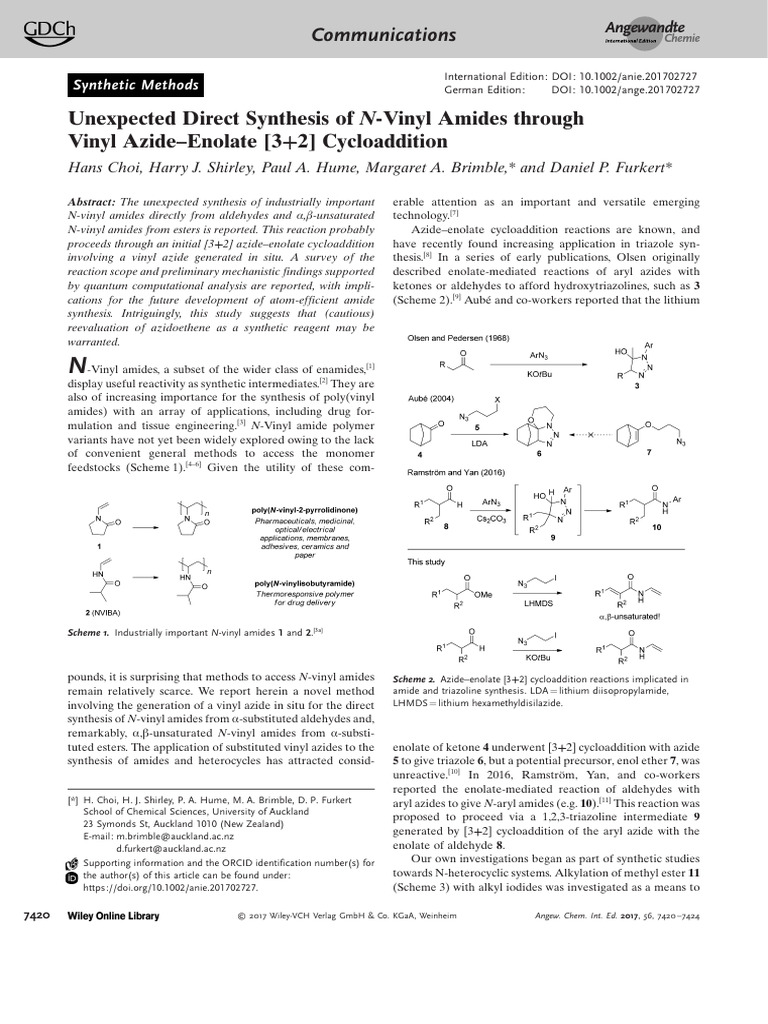 Angew Chem Int Ed - 2017 - Choi | Download Free PDF | Ester | Chemical ...