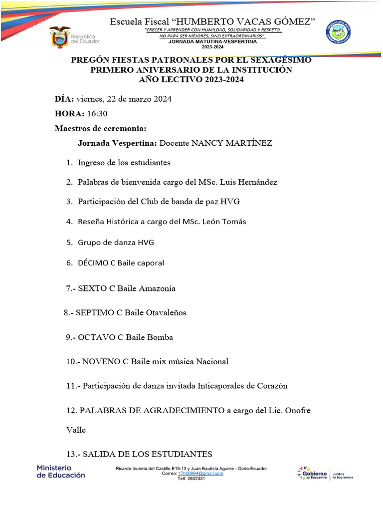 Programa Fiestas Patronales | PDF | Arte