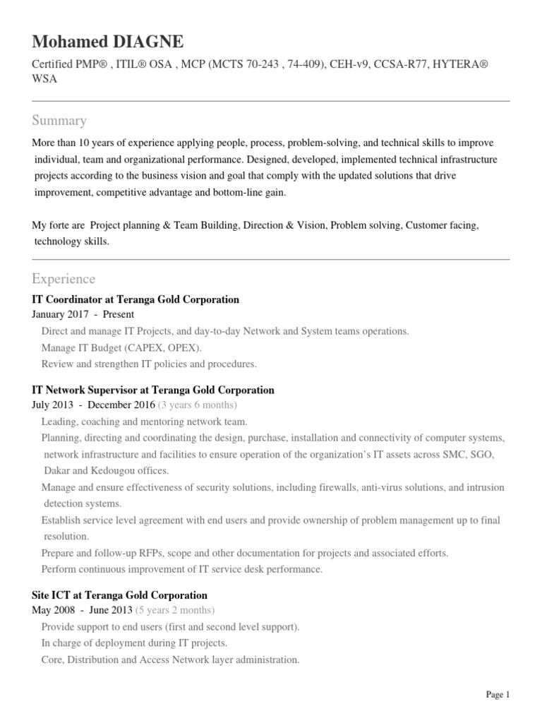 MohamedDIAGNE Profile | PDF | Computer Network | Computing