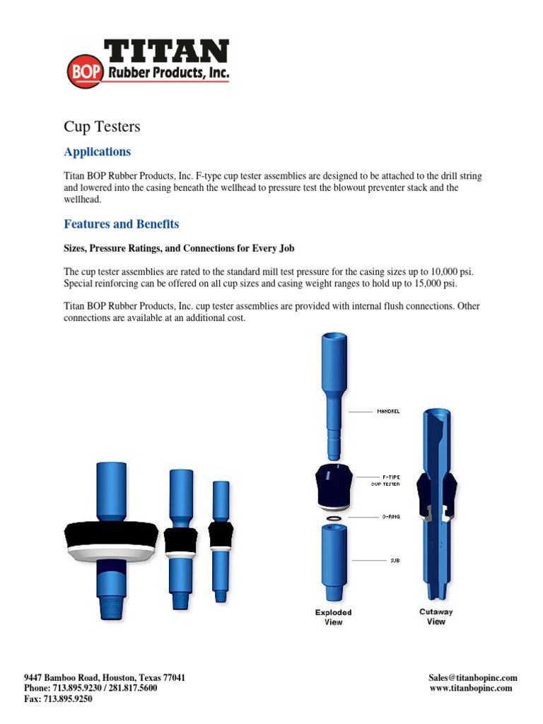 Cup Testers - Content For Downloads | PDF | Casing (Borehole)