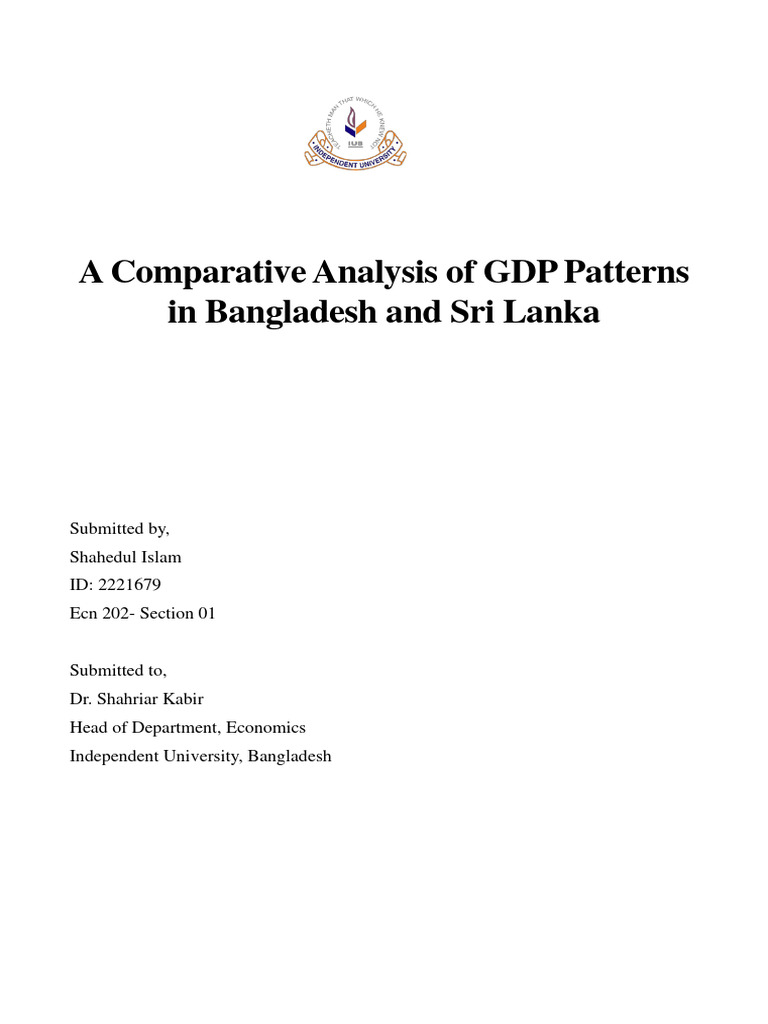 A Comparative Analysis of GDP Patterns in Bangladesh and Sri Lanka | PDF | Gross Domestic ...